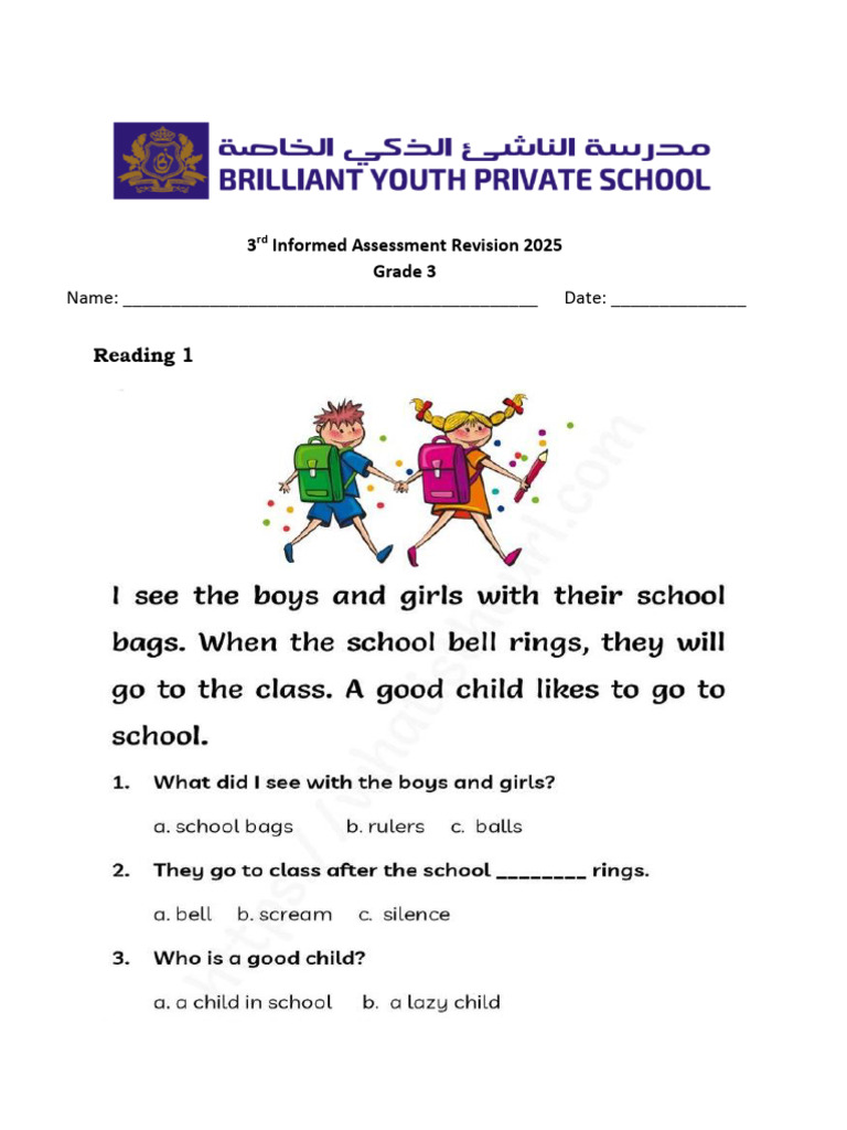 Gr3 3RD Informed Assessment Revision | PDF