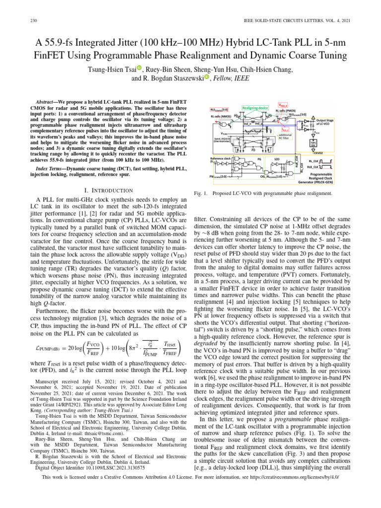 A 55.9-fs Integrated Jitter 100 kHz100 MHZ Hybrid LC-Tank PLL in 5-nm ...