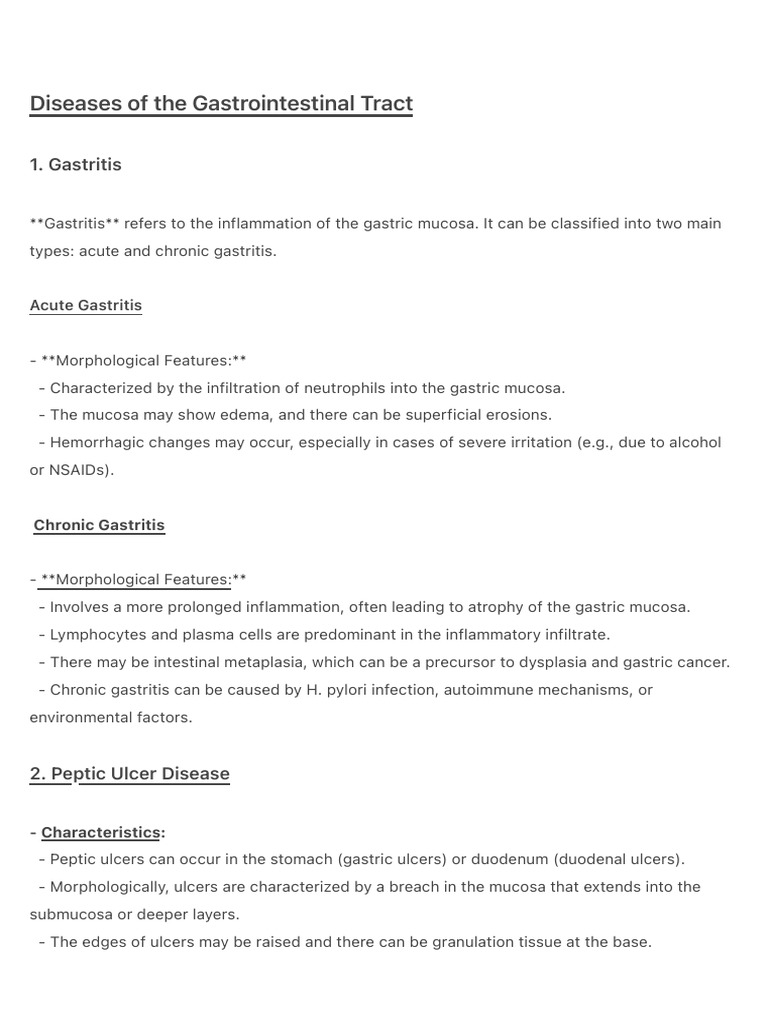 Diseases of The Gastrointestinal Tract | PDF