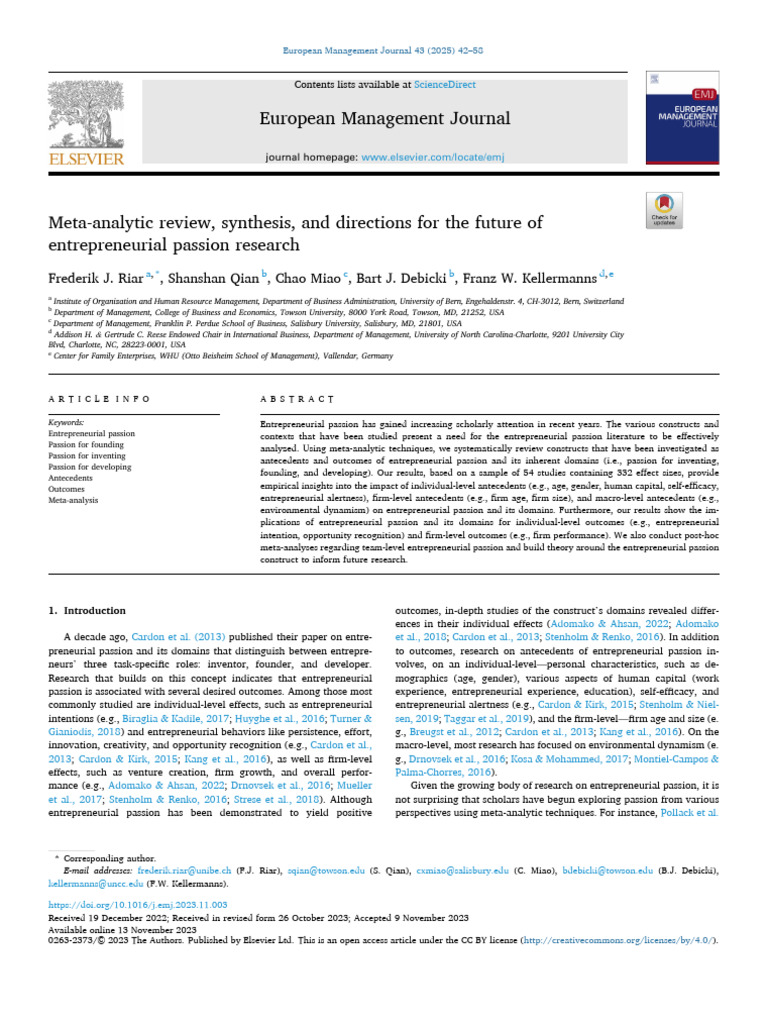 Meta Analytic Paper 2 | PDF | Entrepreneurship | Self Efficacy