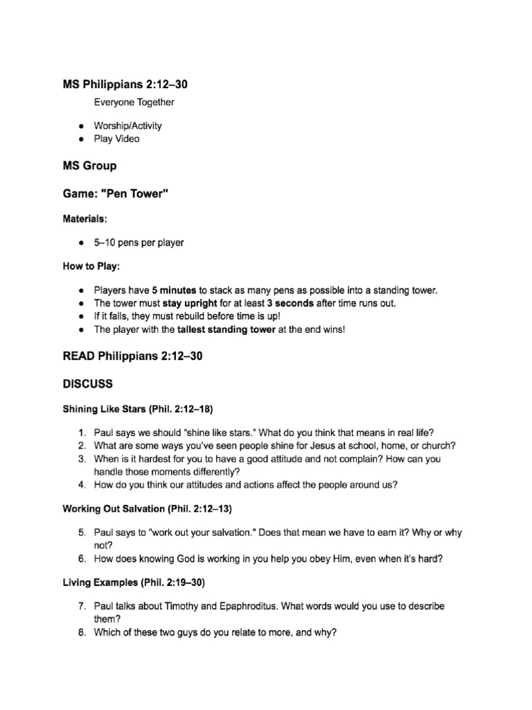 MS Philippians 2 - 12-30 - MS Philippians 2 - 12-30 | PDF