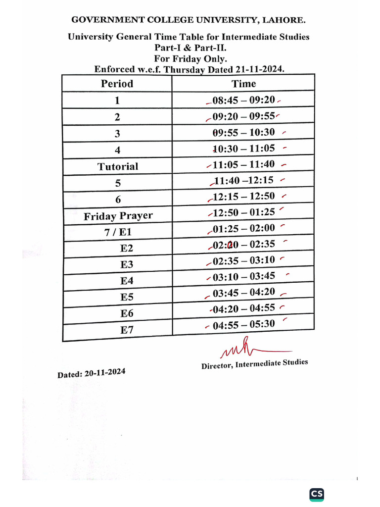 Timetable 21-11-2024 Onward | PDF