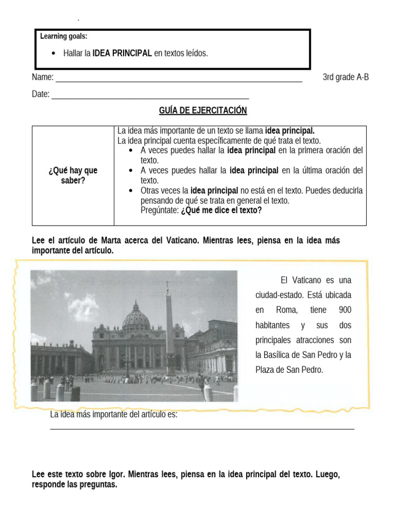 Cómo Identificar la Idea Principal | PDF