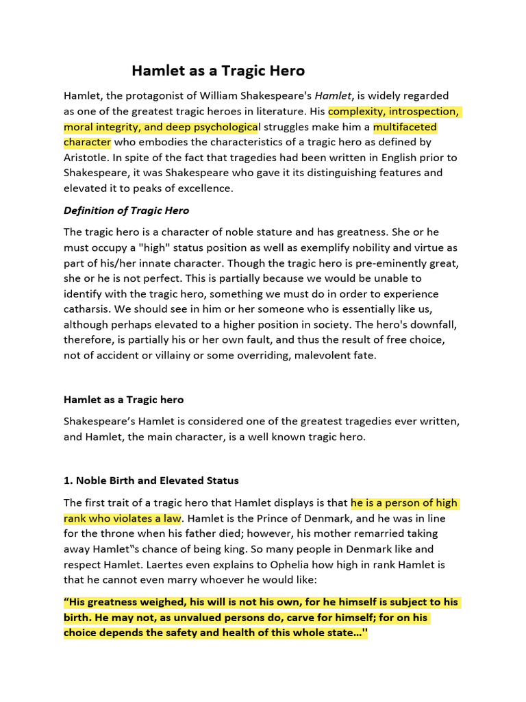 Hamlet: A Study of Tragic Flaws | PDF | Hamlet | Tragedy