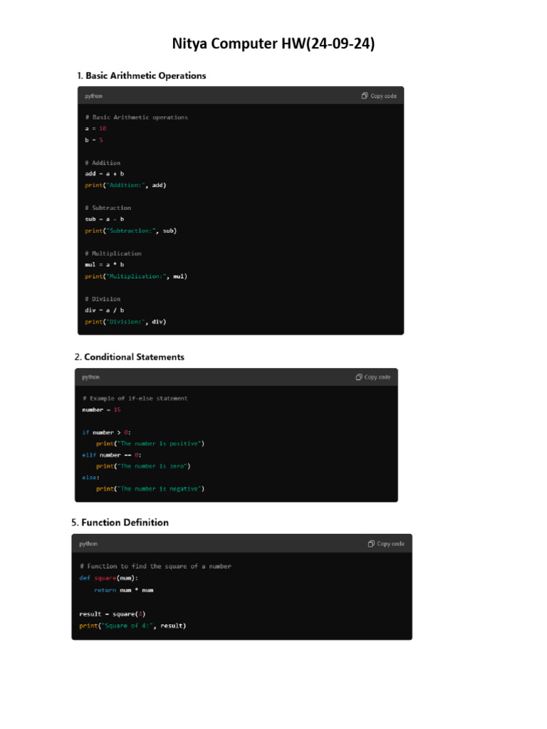 Nitya Computer Homework Assignment | PDF