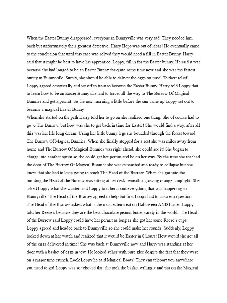 The Easter Bunny Has Been Kidnapped! - Writing | PDF