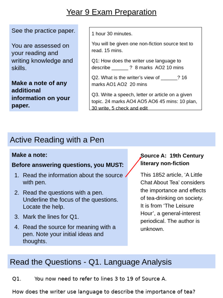 Exam Prep Section A | PDF
