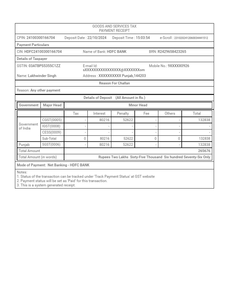 GST-Challan Receipt | PDF