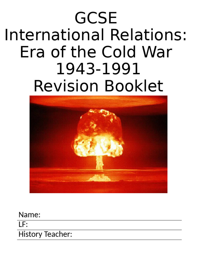 Cold War Revision Tasks | PDF | Cold War | Nikita Khrushchev