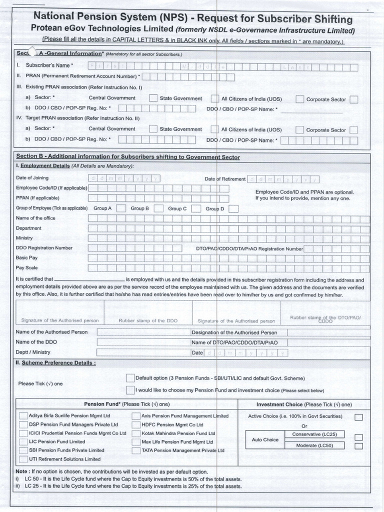 NPS Subscriber-Registration | PDF | Investing | Pension