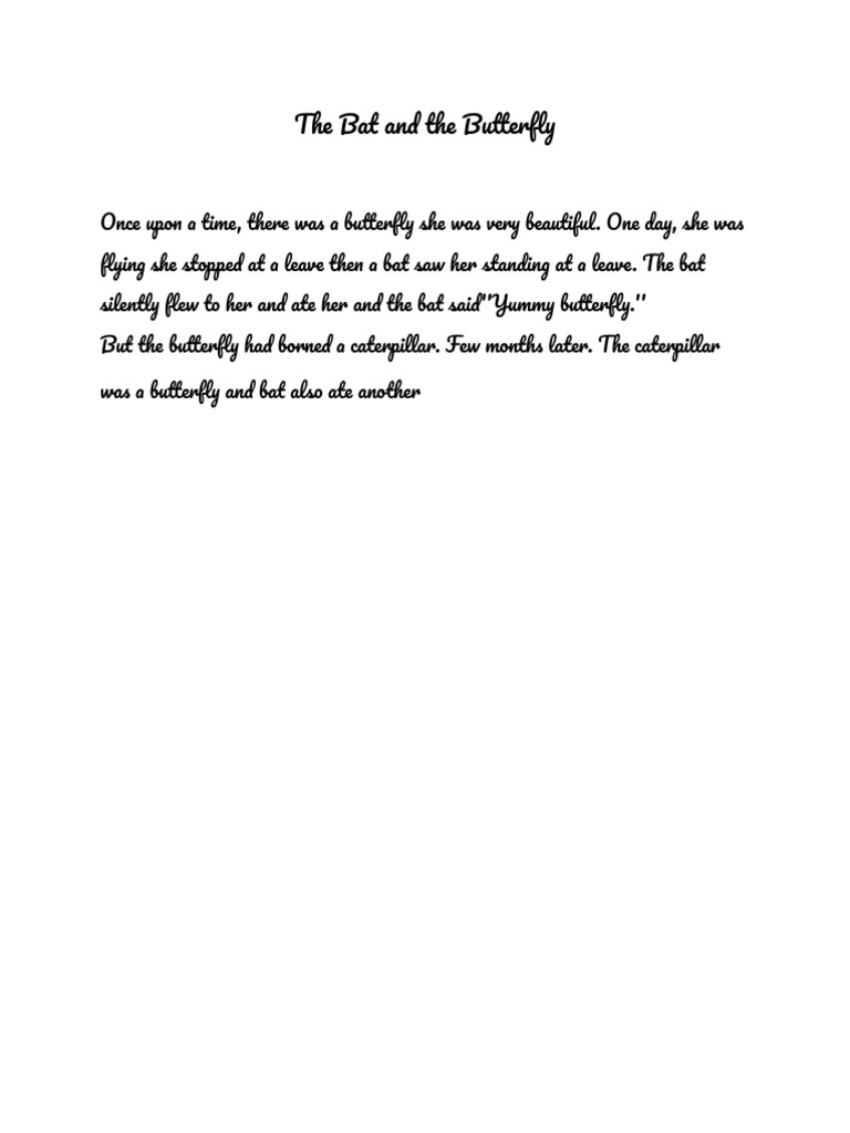 Bat and Butterfly Encounter | PDF