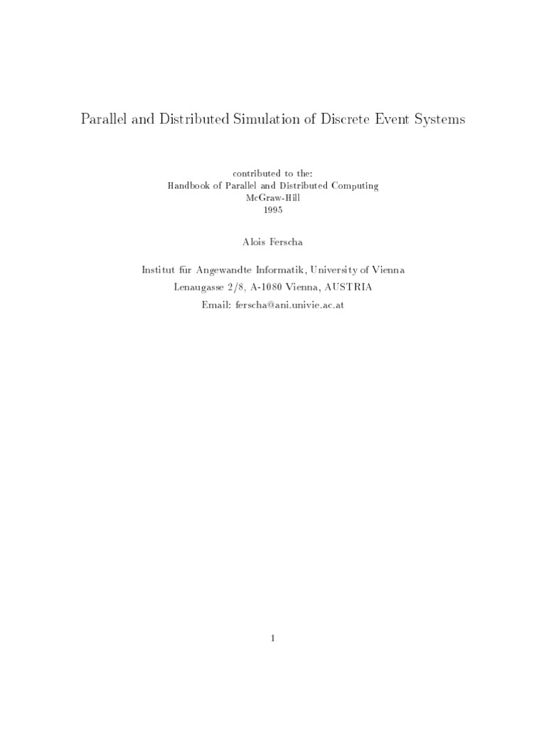 Parallel and Distributed Simulation Techniques | PDF | Parallel ...