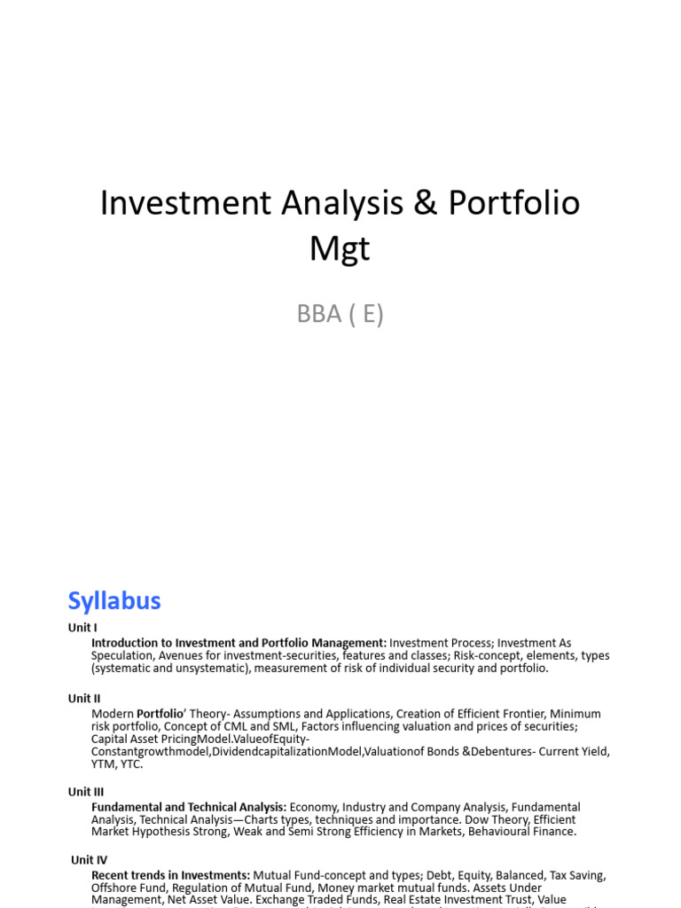 Investment Analysis & Portfolio Management | PDF | Risk | Investing