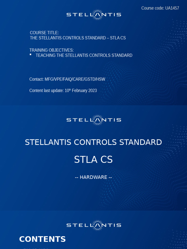 Stellantis Controls Standard Overview | PDF | Power Supply ...