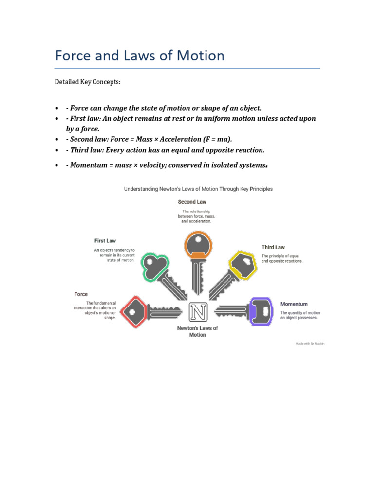 Force and Laws of Motion Detailed | PDF