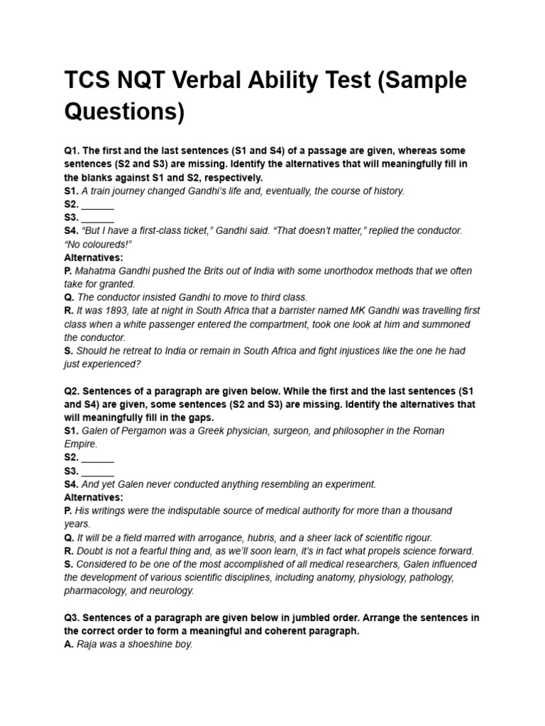 tcs_nqt_verbal_ability_sample_questions_set_1_1 | PDF