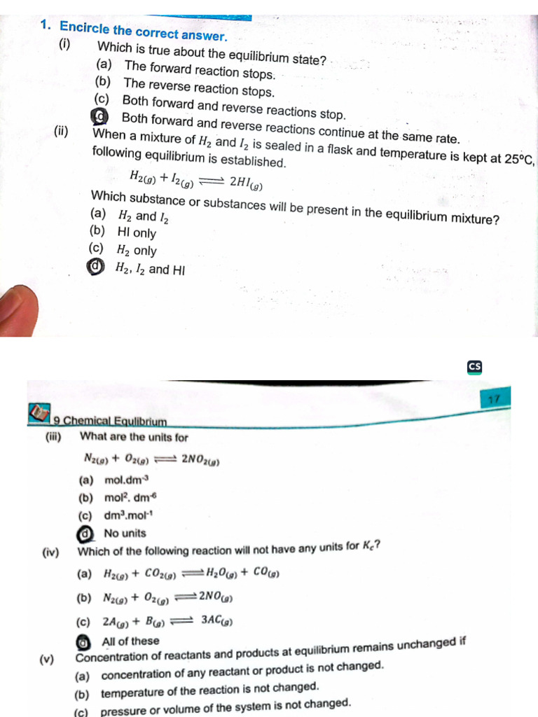 Chem 10th Review Ex Marked MCQs | PDF