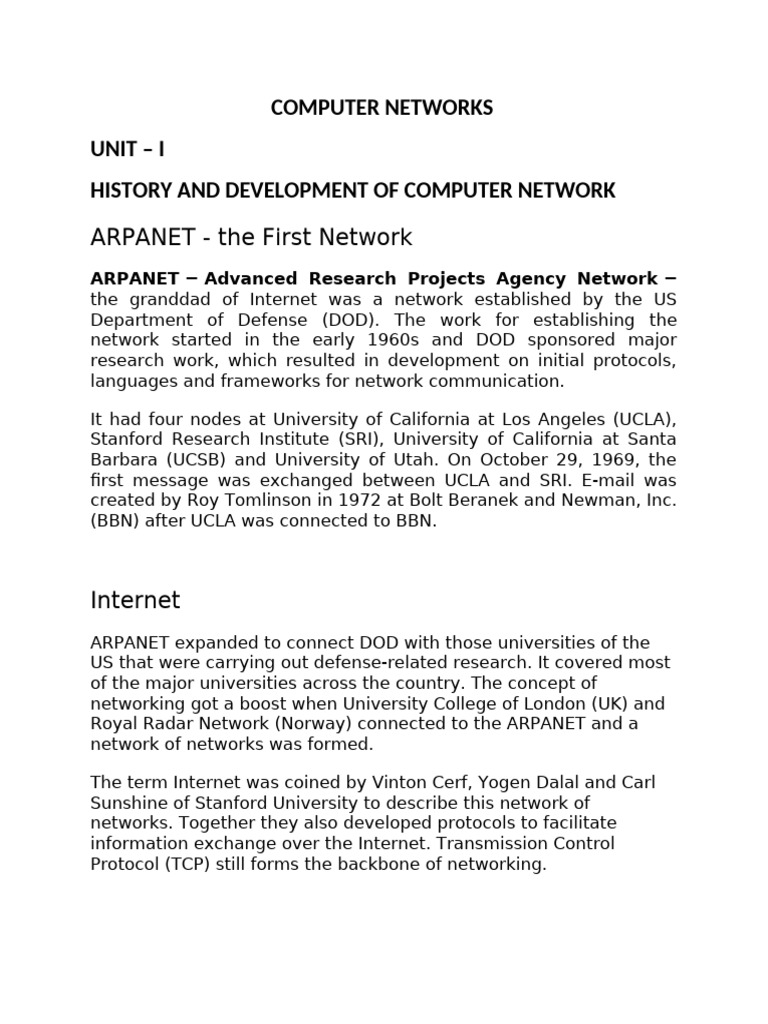 Computer Networks 2023 New Syllabus Notes Unit I | PDF | Network ...
