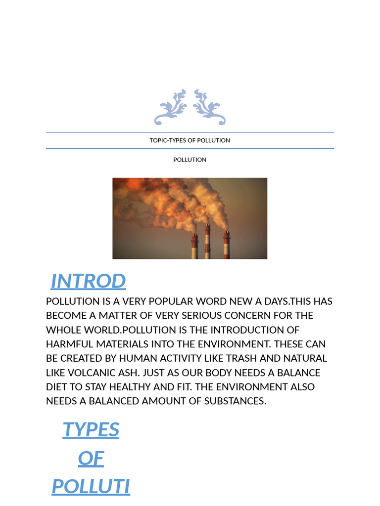 Types of Pollution Explained | PDF