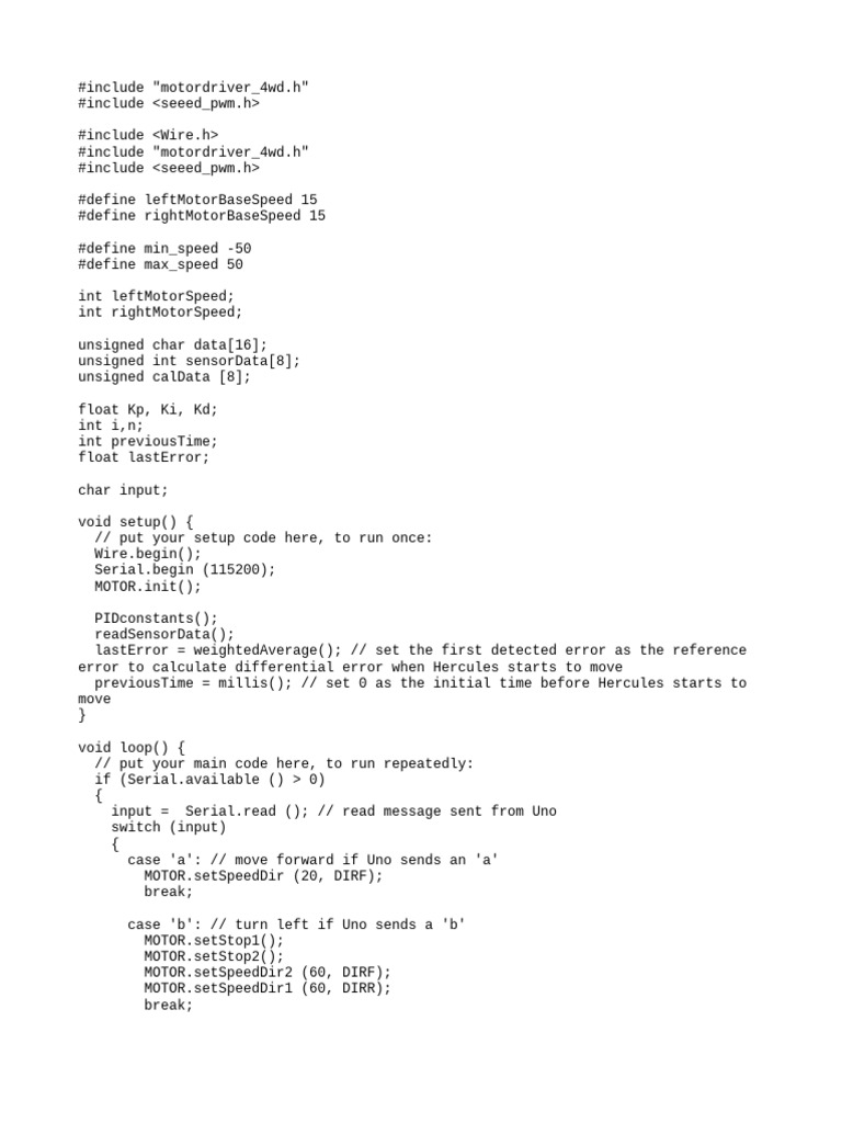 AdvancedLineFollowingMD.ino | PDF | Computer Programming | Computer Engineering