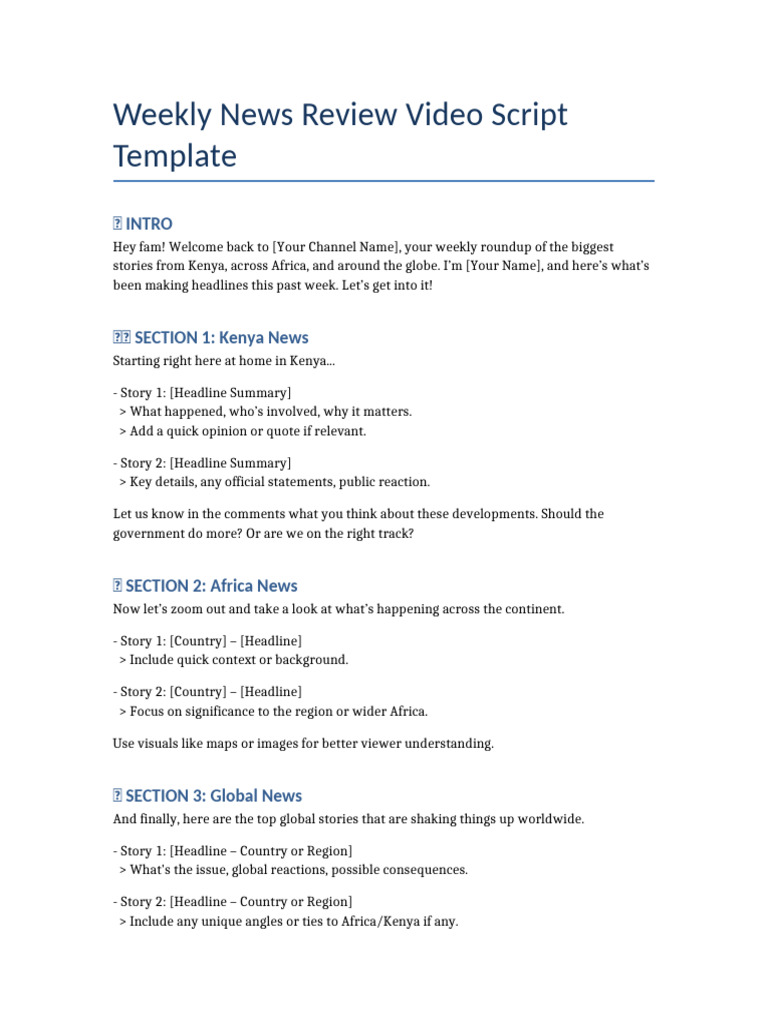 Weekly_News_Review_Script_Template | PDF
