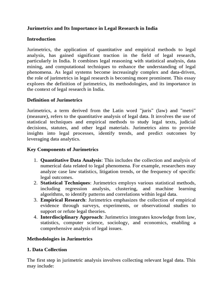 Jurimetrics in Indian Legal Research | PDF | Data Analysis | Statistics