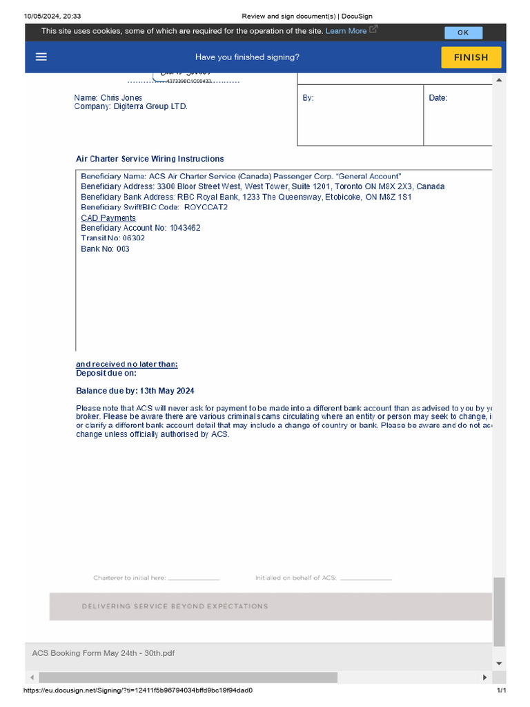 Sign ACS Booking Form Now | PDF