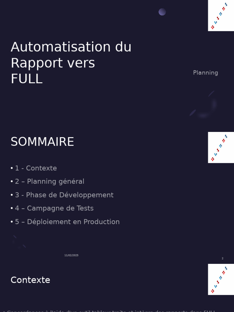 Planning Automatisation Rapport Full | PDF | Génie logiciel ...