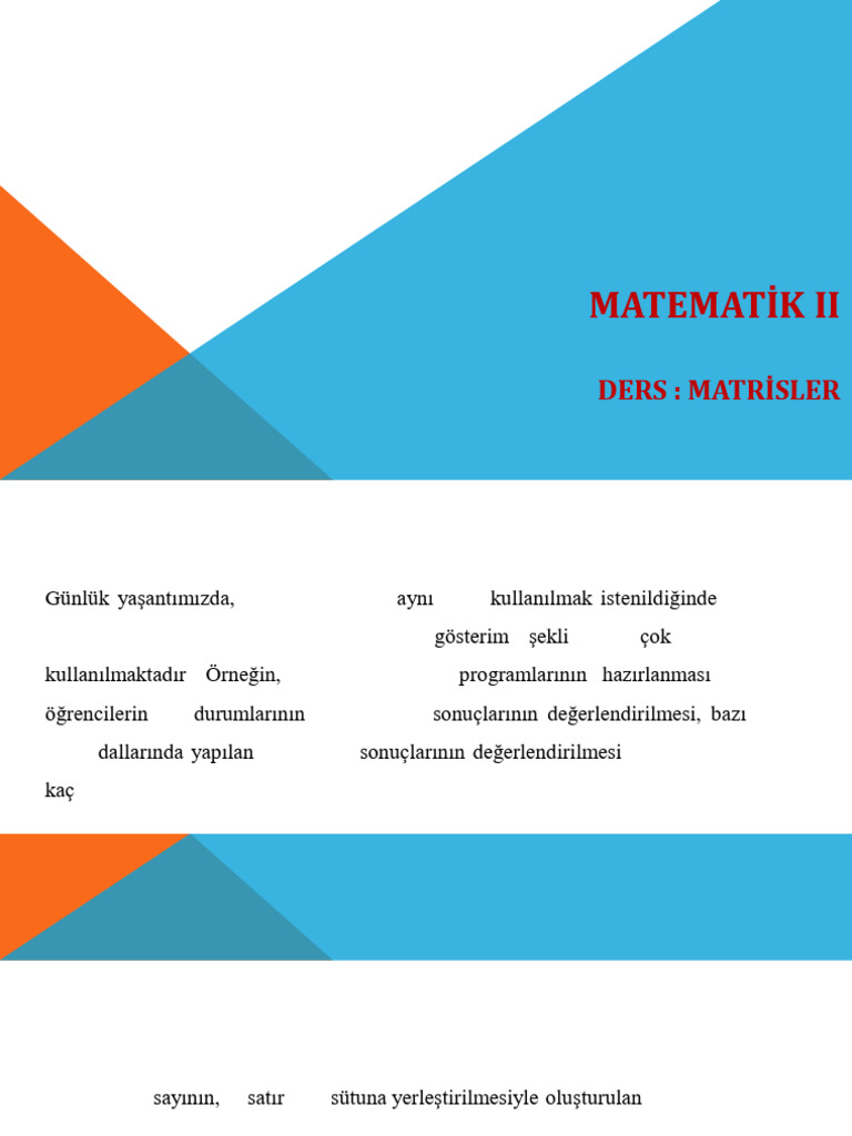 DERS1 Matrisler | PDF