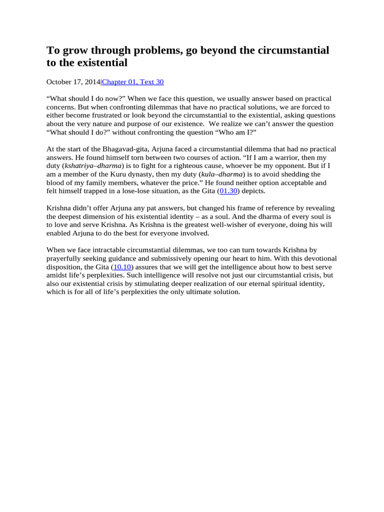 To Grow Through Problems | PDF