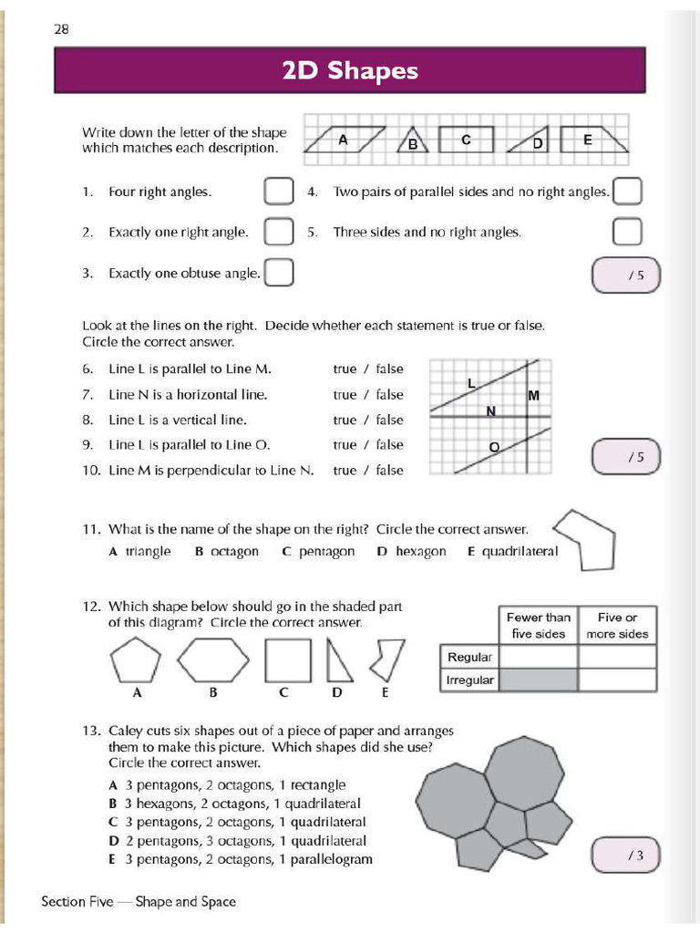 2D Shapes Simple Questions | PDF