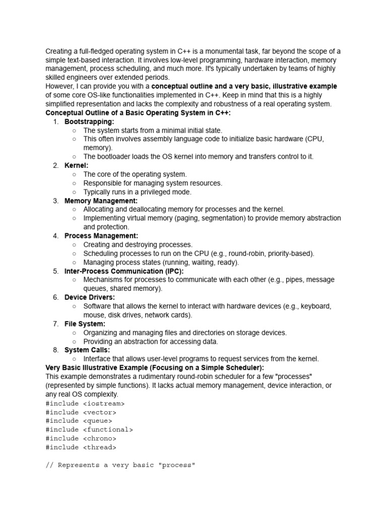 Create System Operating In C Pdf Operating System Process Computing
