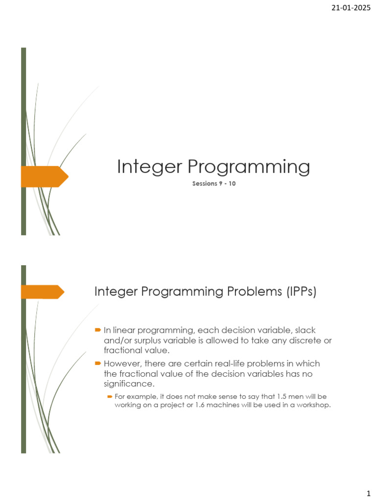 Integer Programming Problem | PDF | Linear Programming | Net Present Value