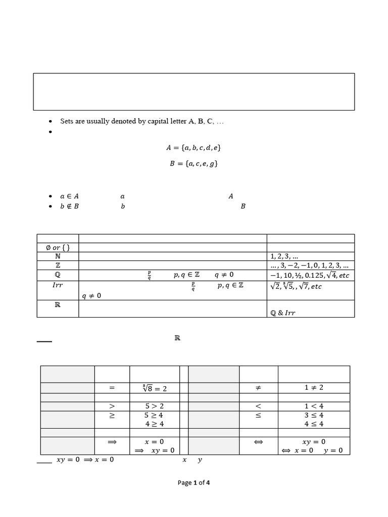 Chapter 1.2 - Sets and Mathematical Notation | PDF | Set (Mathematics) | Numbers