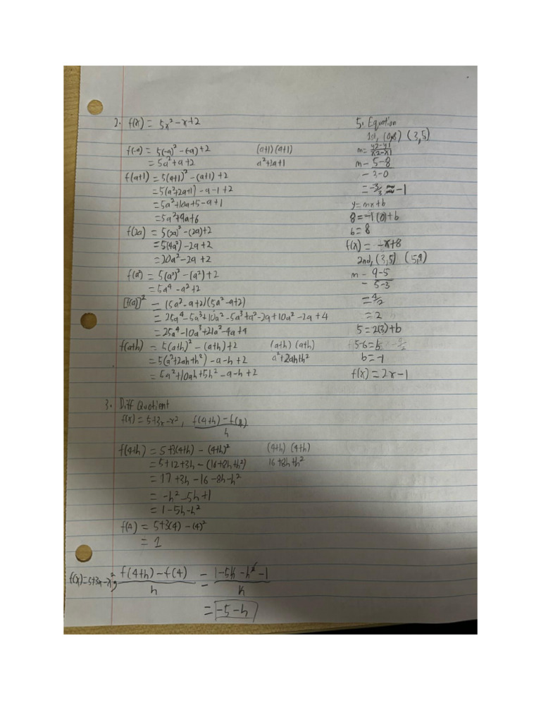 Exam1 Work MATH 181 | PDF