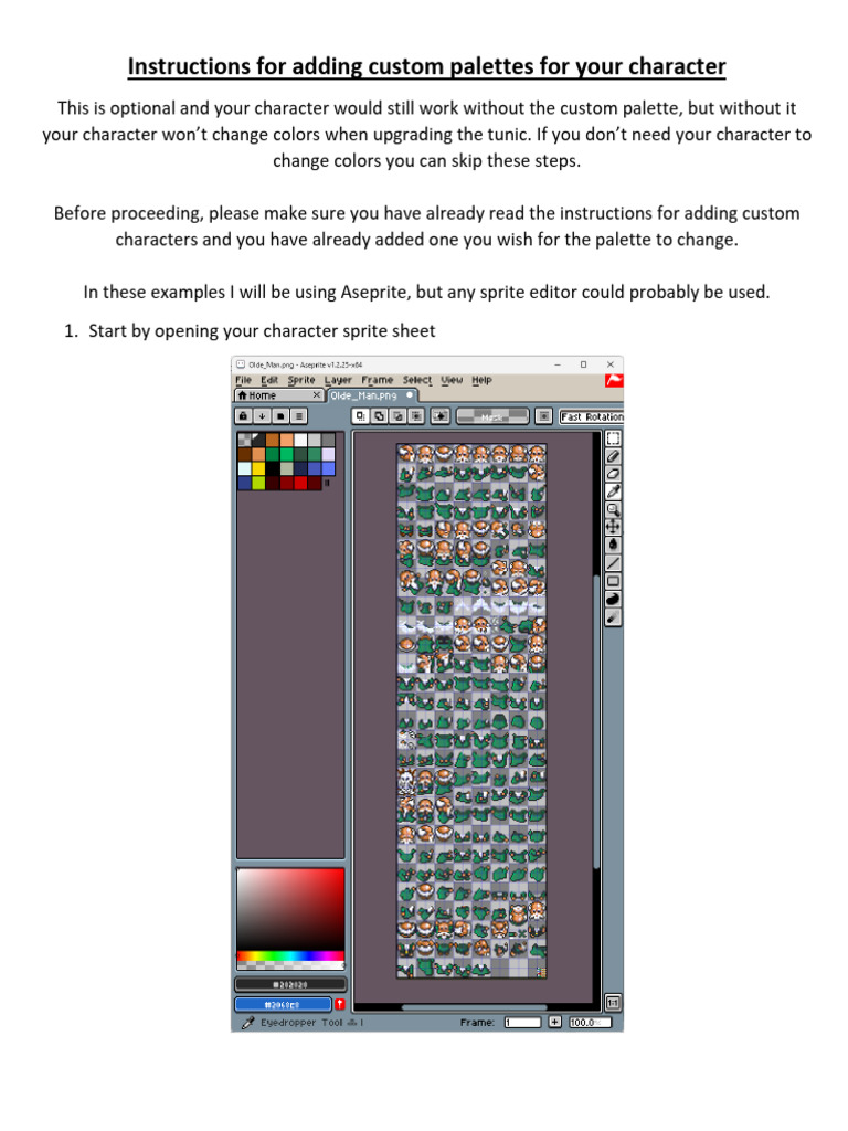 Instructions Part 2. Custom Palette | PDF