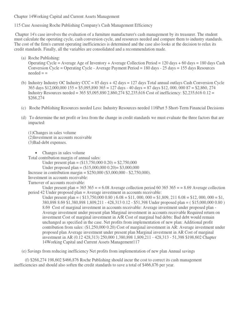 Chapter 14working Capital and Current Assets Management | PDF | Working Capital | Investing