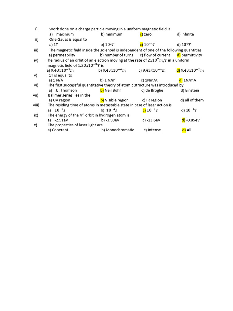 Solution of Mcqs Test Series 5 | PDF