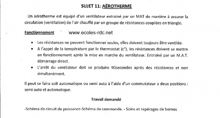 Exercice de Schemas Electriques Sujet 11 | PDF