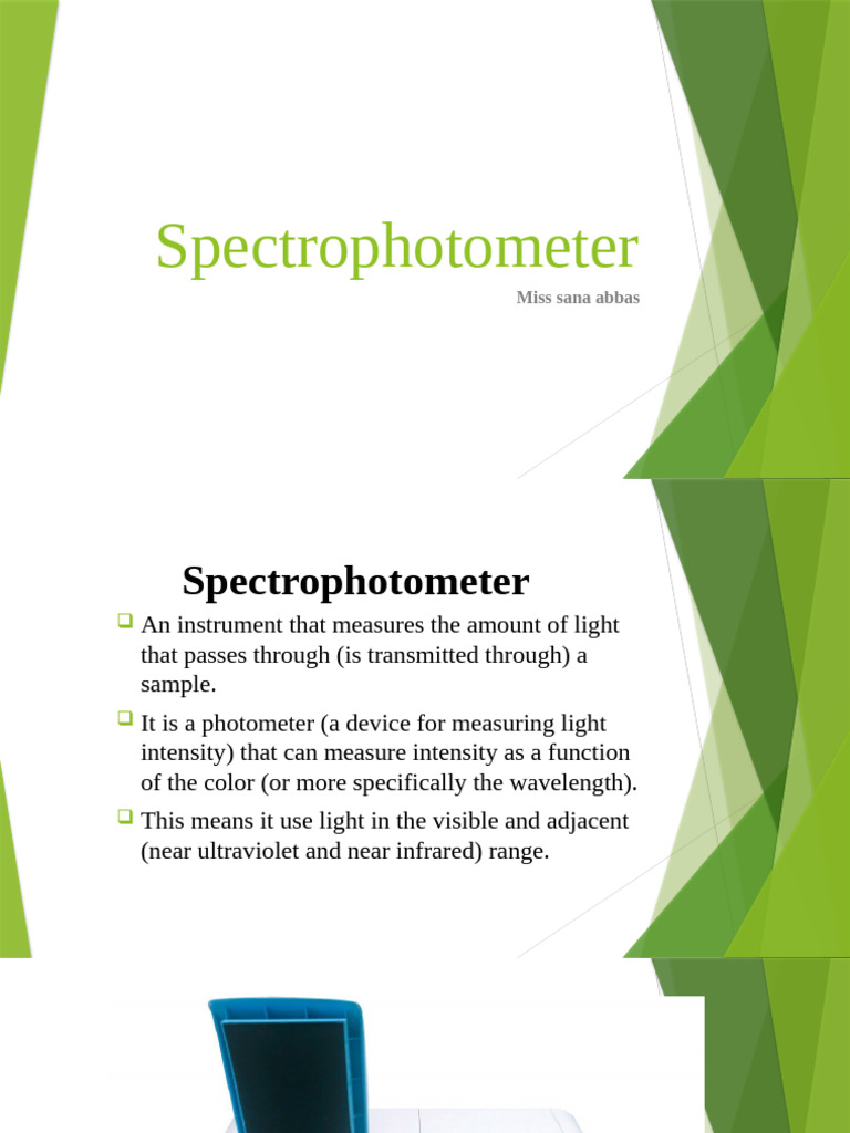 Spectrophotometer | PDF | Spectrophotometry | Ultraviolet–Visible ...