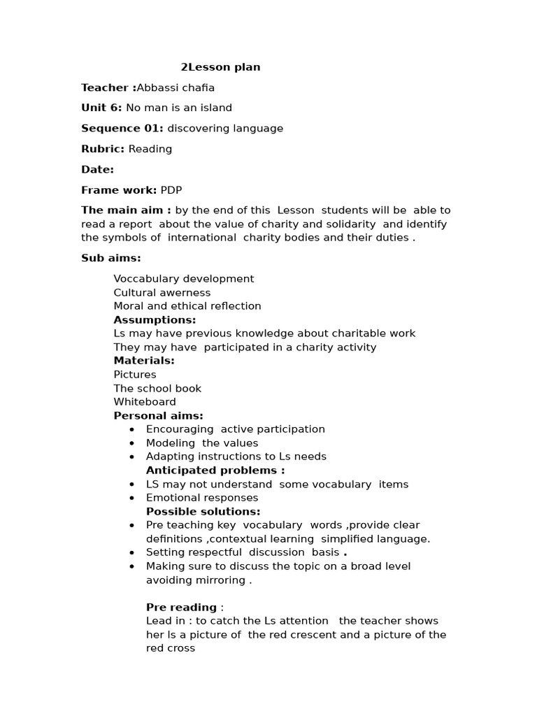 capec lesson plan reading | PDF | Vocabulary | Learning