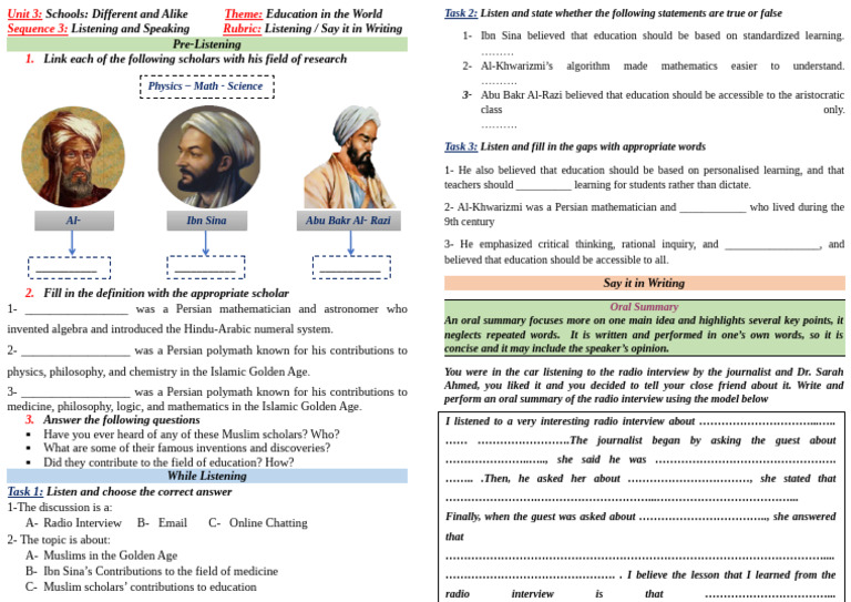14.listening and Speaking Worksheet | PDF | Mathematics