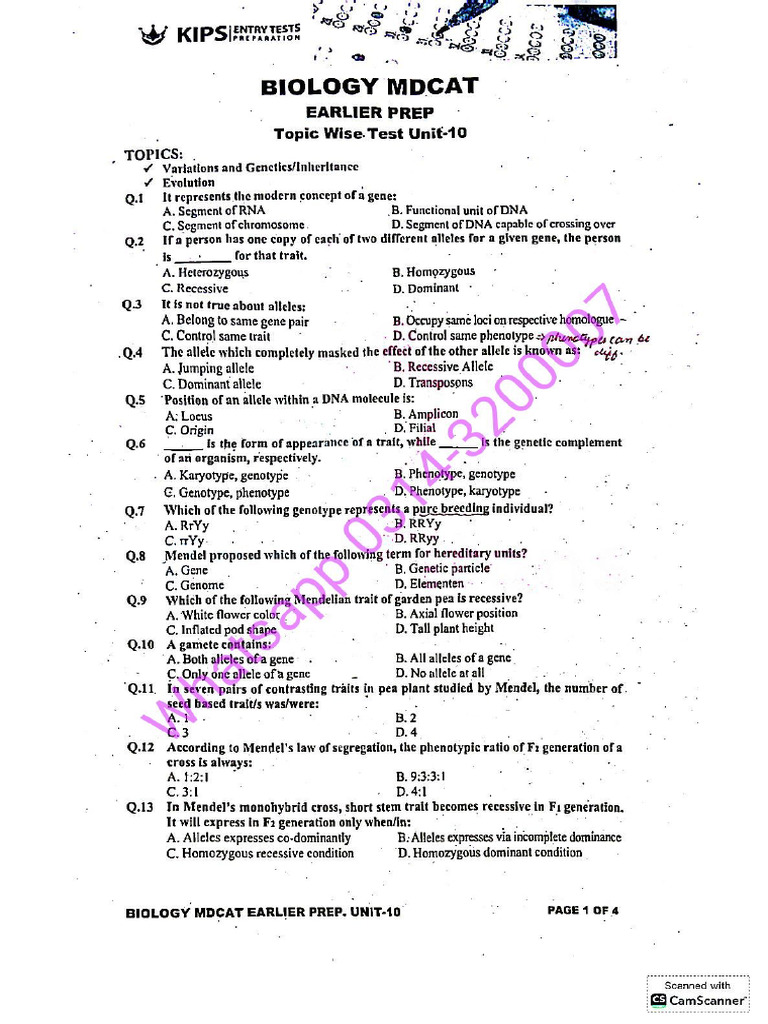 EP-KIPS Bio 10 + Key 2025 | PDF