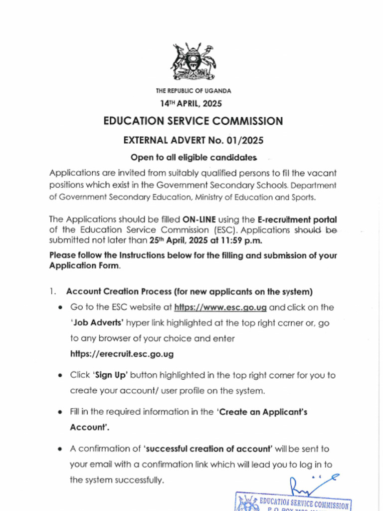 External Advert No.1 2025 | PDF