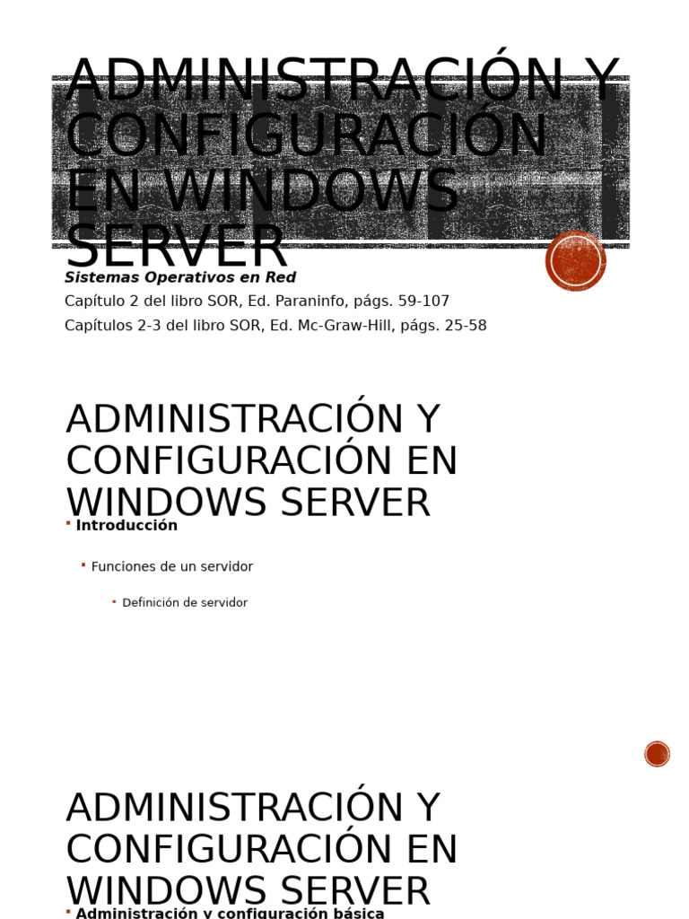 SOR 02. Administración y Configuración en Windows Server | PDF | Directorio Activo | sistema de ...