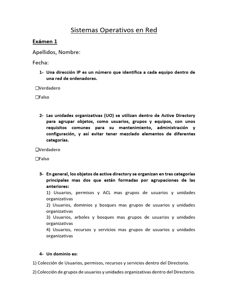 Exámen SOR 1 Alumno | PDF | Directorio Activo | Archivo de computadora
