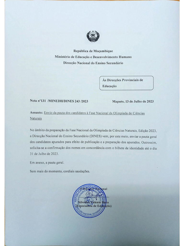 Pauta Geral OLCN | PDF