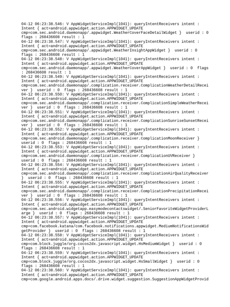 Appwidget History Log1 | PDF