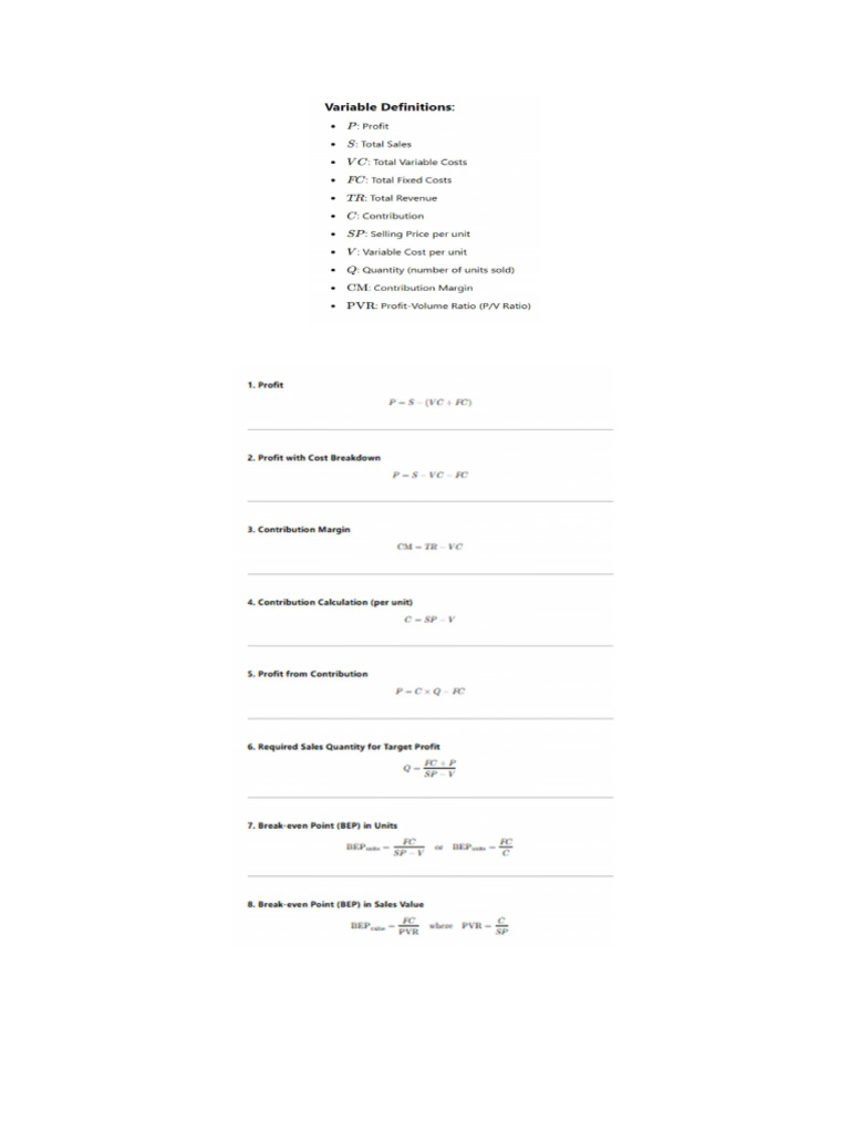 Formula Cheat Sheet | PDF