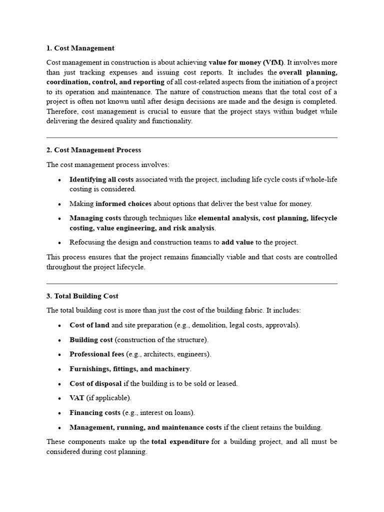 Week 1 - Cost Planning Process | PDF | Budget | Expense